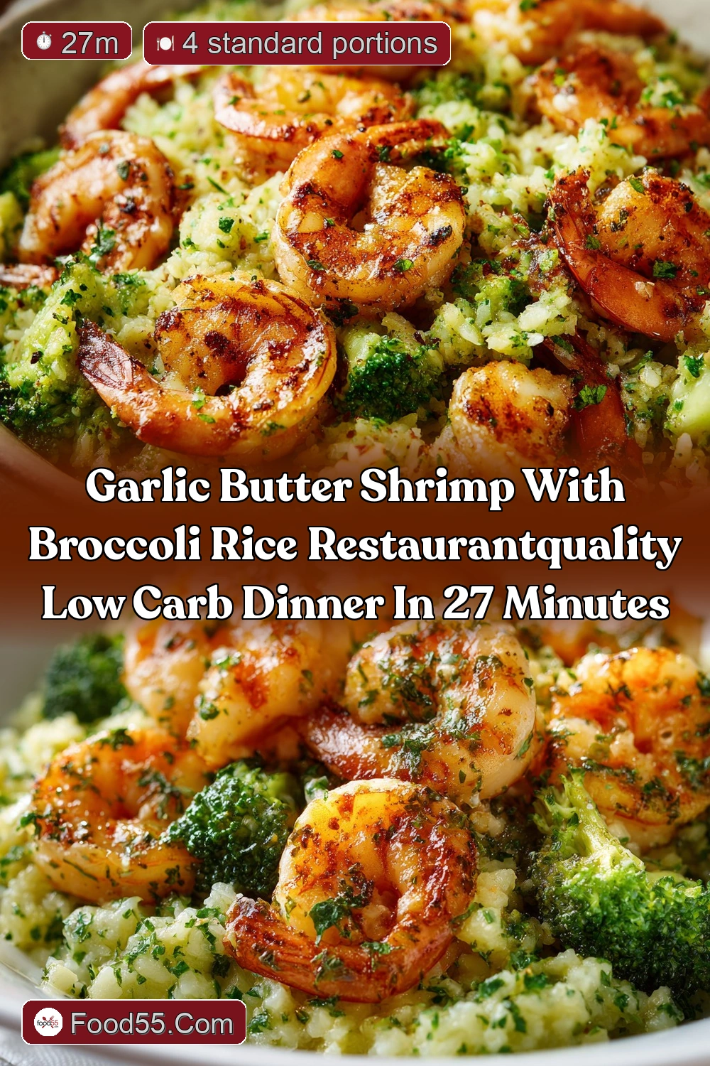 Garlic Butter Shrimp with Broccoli Rice Healthy Low Carb…