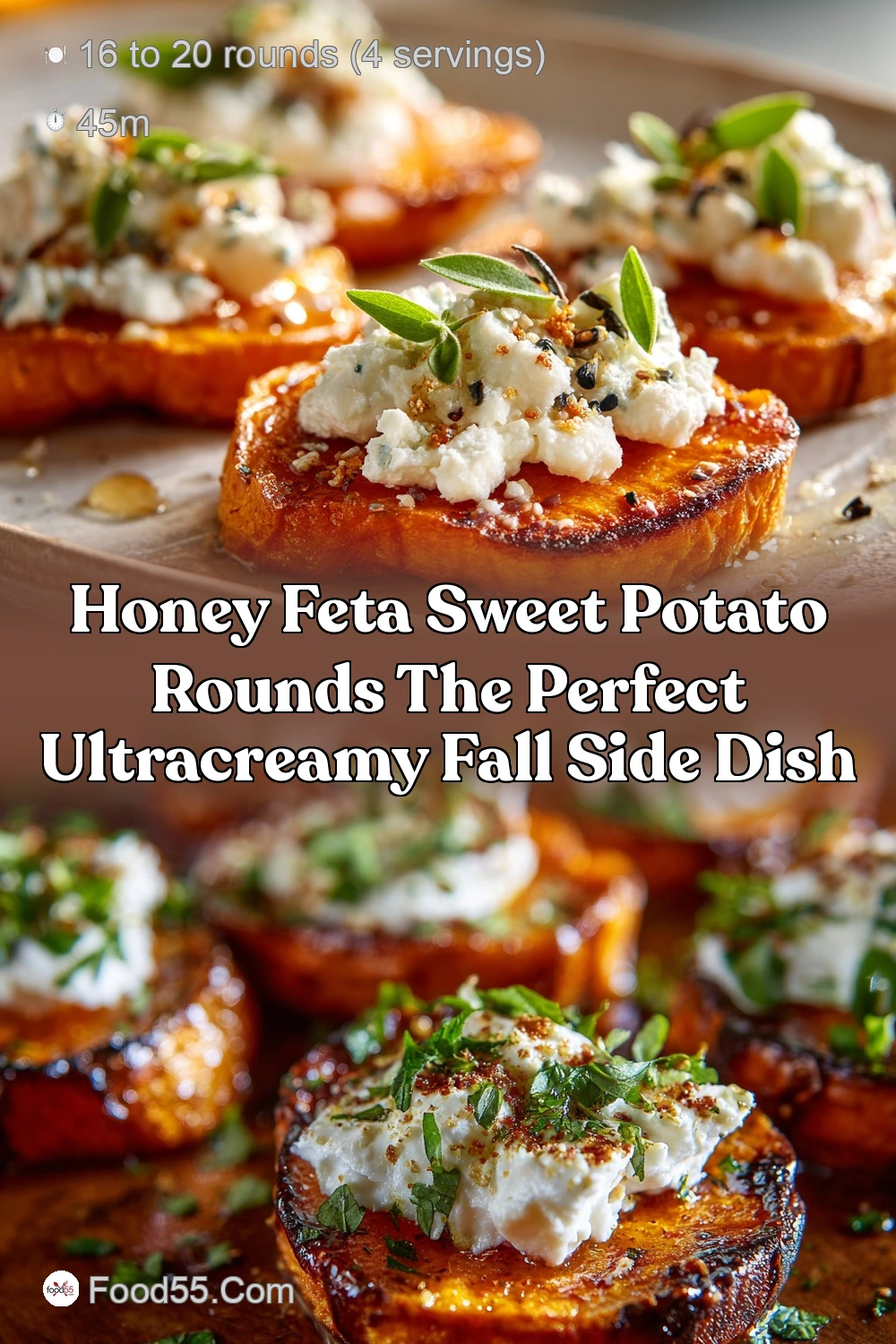 Honey Feta Sweet Potato Rounds Creamy Whipped Feta Side…