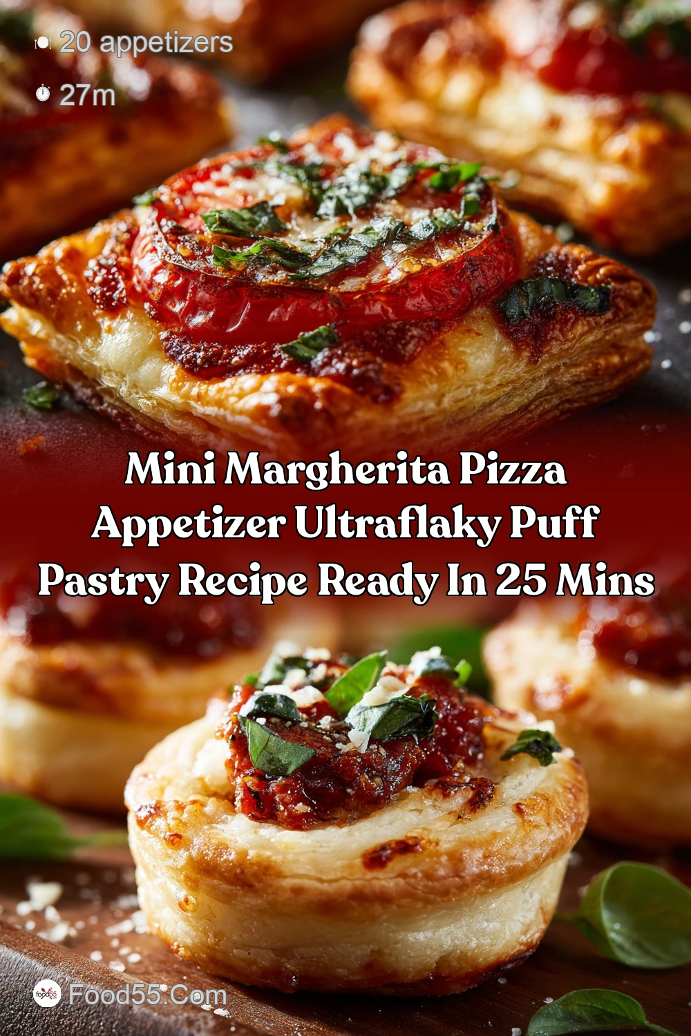 Mini Margherita Pizza Appetizer Easy Flaky Puff Pastry…