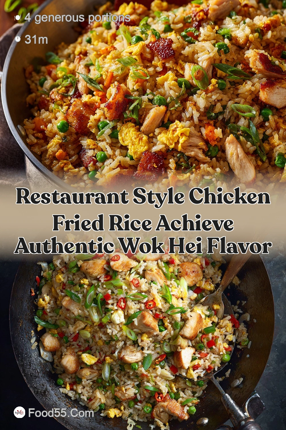 Restaurant Style Chicken Fried Rice Get the Wok Hei Flavor…