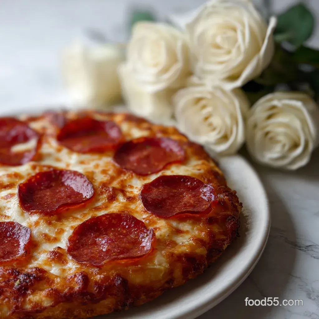 Easy Pizza Rose with Pepperoni for Valentines Day Baked
