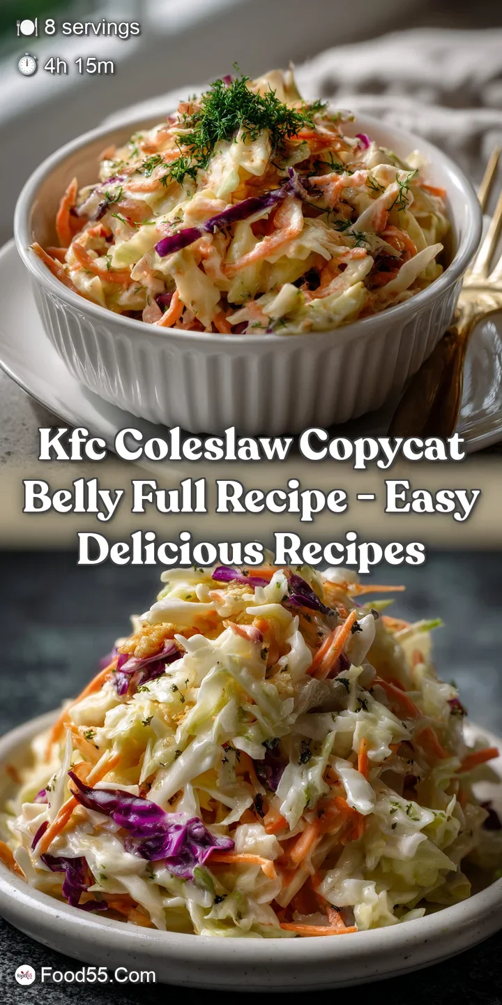 KFC Coleslaw Copycat Belly Full Recipe: Velvety Finish