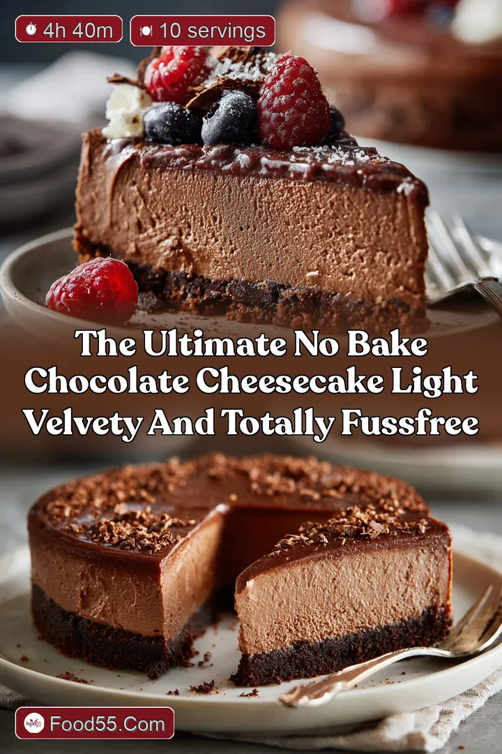 Foolproof No Bake Chocolate Cheesecake Velvety Smooth…